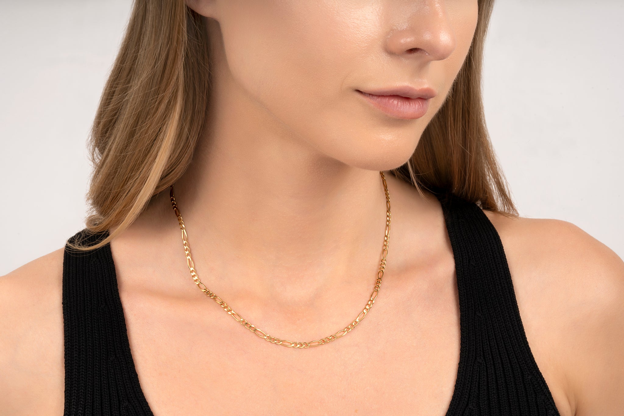 14K Figaro Chain | 14K Solid Yellow Gold Figaro Chain